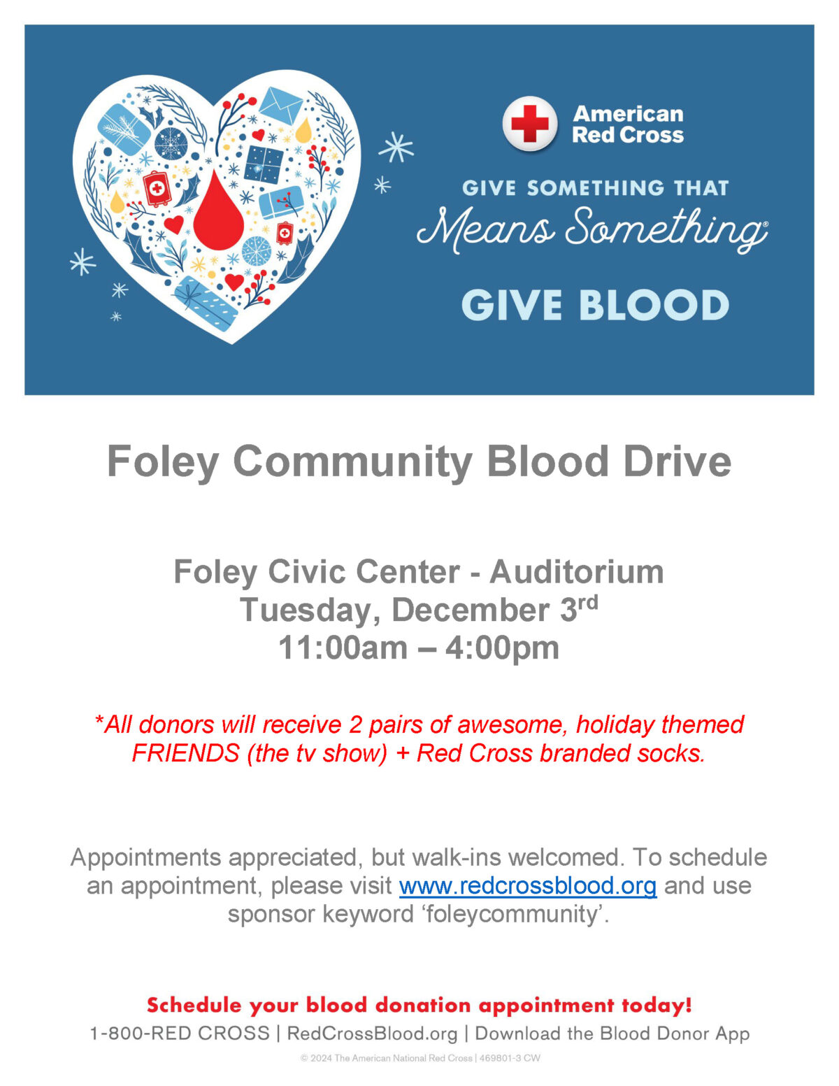 Foley Community Blood Drive on December 3 - City of Foley